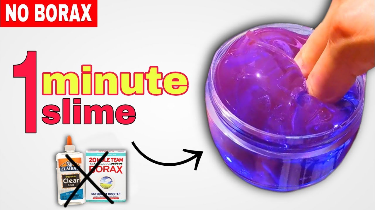 1 MINUTE SLIME CHALLENGE😱👅🎧 How to make borax free slime at home! Two ...
