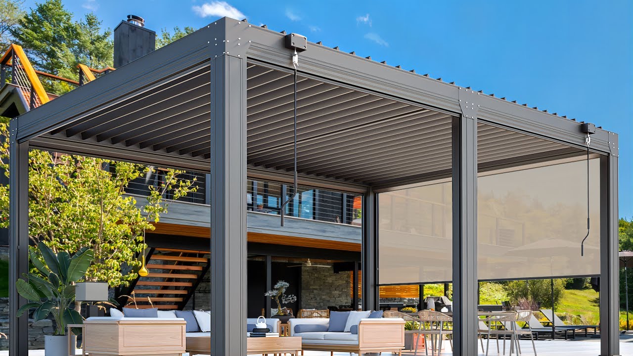 EROMMY 12 x 16 Louvered Pergola Assembly Video - YouTube