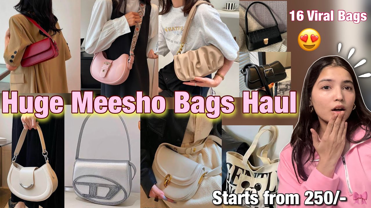 Huge Bags Haul from Meesho!😍 Starts from-250/- Viral Bags, trendy and ...