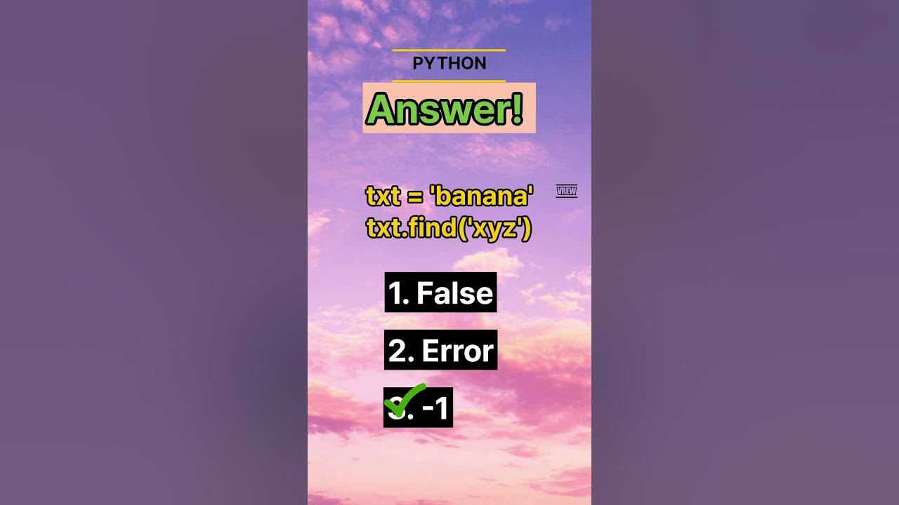 Find Function Of Python Pythontutorial Pythonprogramming Pythonlearning Python Quiz