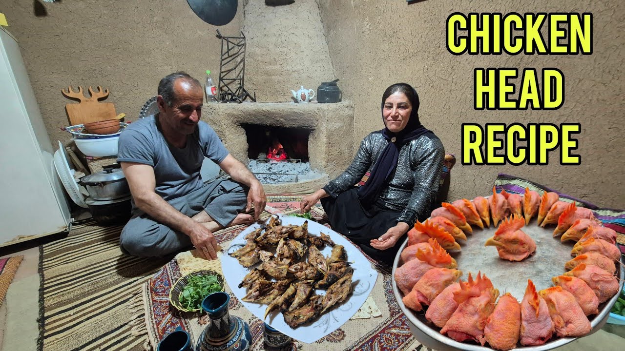 Grilling Chicken Heads on a Rainy Village Day | Traditional Rural Life ...