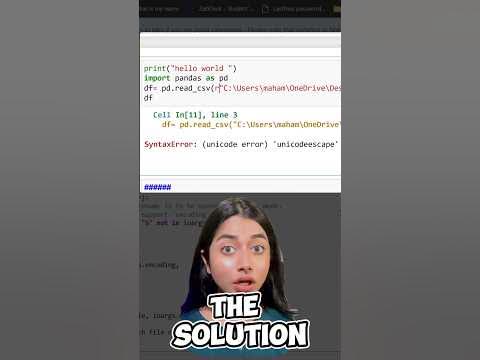 Unicode error in python FIXED🚀#shorts #youtubeshorts #python #education ...