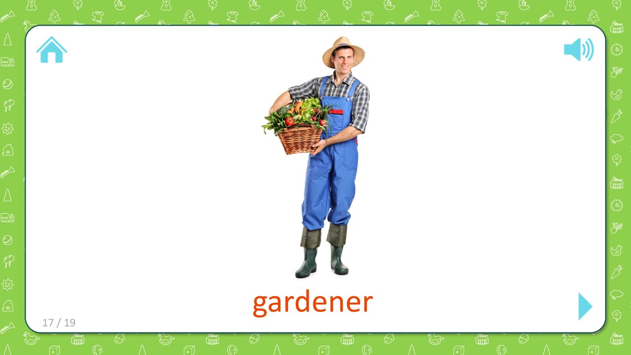 Gardener - Professions [Occupations] - Flashcards for Kids - YouTube