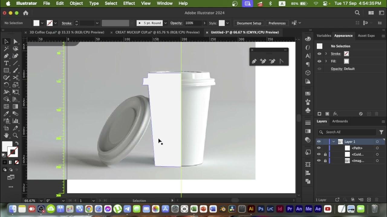 HOW TO CREAT 3D COFFEE CUP IN AI 20240917 - YouTube