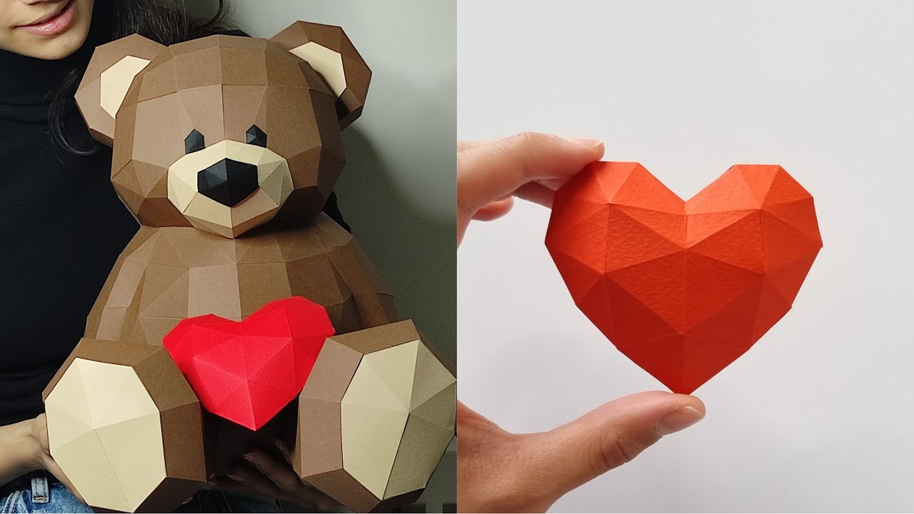 How To Make 3D Heart | Paper Craft Easy 3D Heart | DIY - YouTube