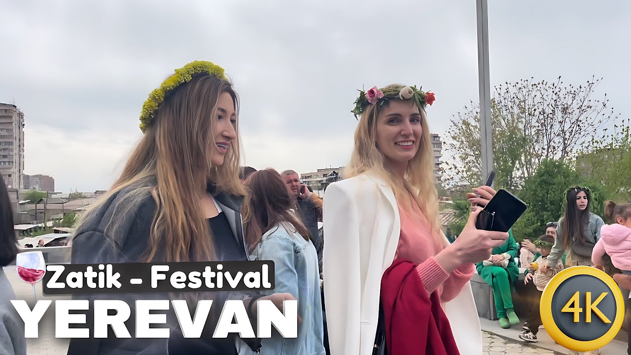 [4K] Yerevan Zatik Wine Festival Highlights | Walking Through Easter ...