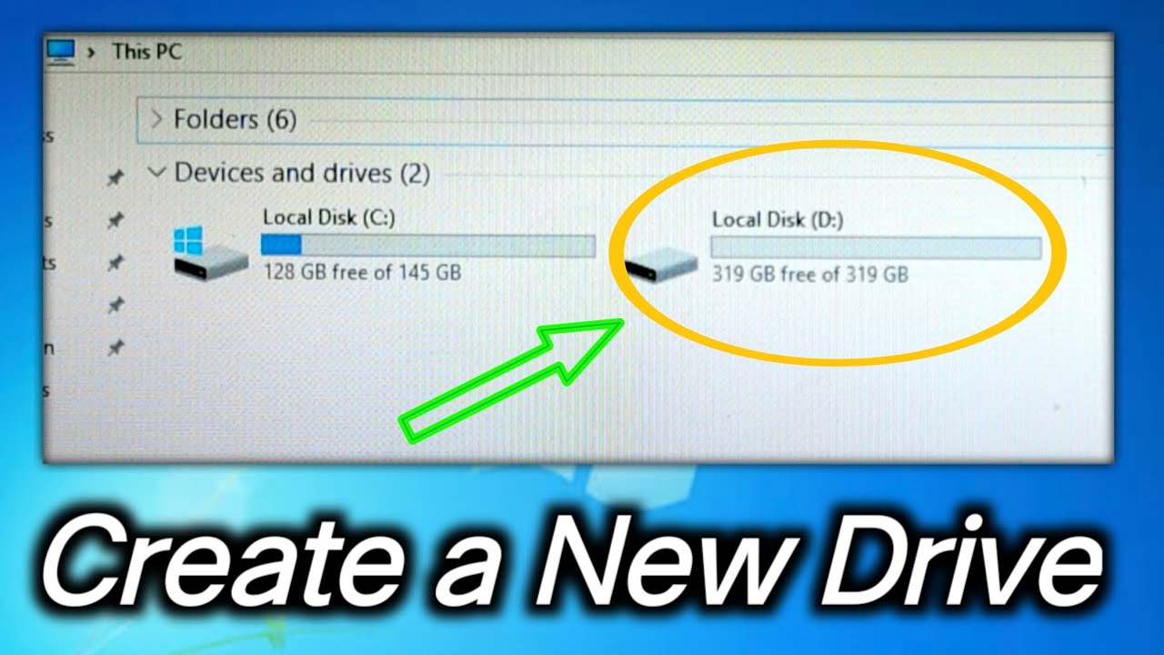 How To Create A New Partition In Windows Create New Drive Hard Disk Partition Partition