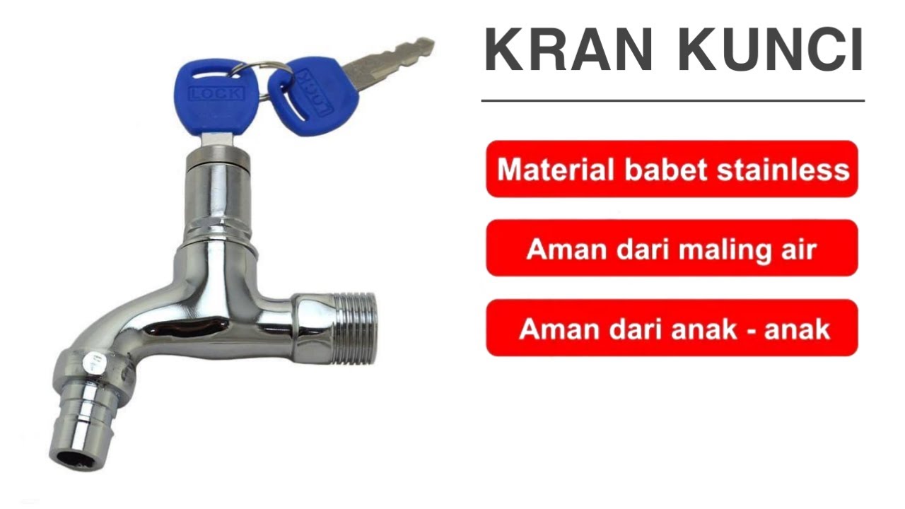 Kran Air Pakai Kunci Bahan Stainless - YouTube