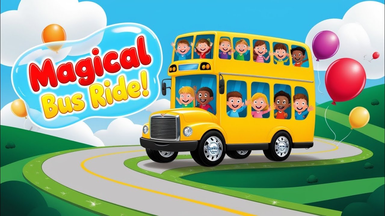 "Magical Bus Adventure Song | Fun Kids Cartoon with Catchy Music #song ...