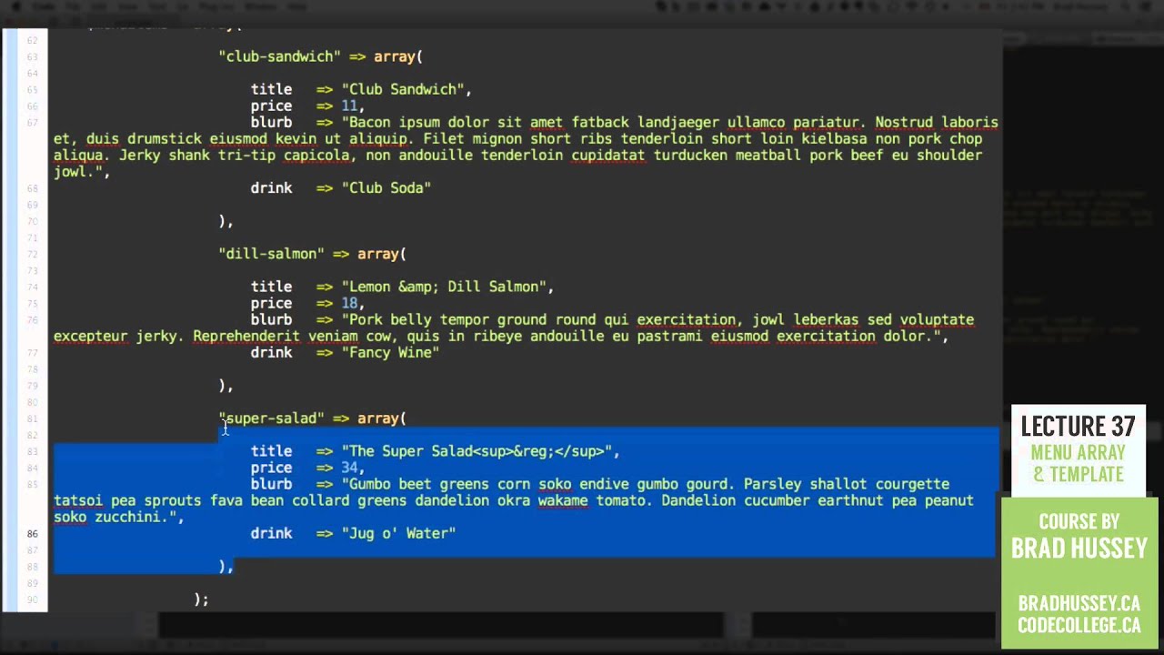 Menu Array And Template 37 Code Dynamic Websites With Php Youtube