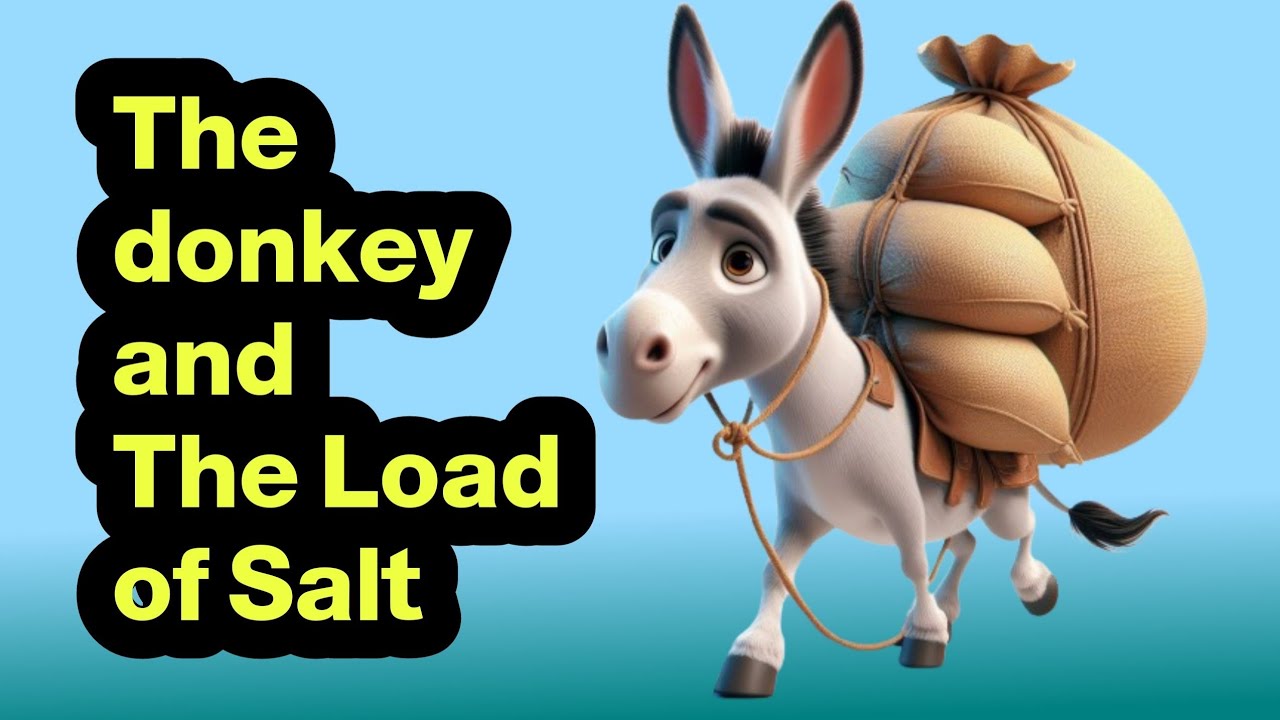 The donkey and the load of salt story | moral stories for kids - YouTube