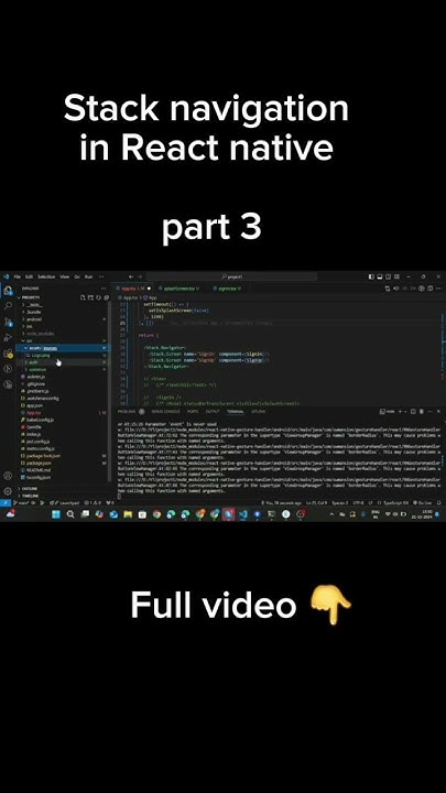 Stack navigation in React native | #navigation #coding #mobileappdevelopment | relaxwithrk - YouTube