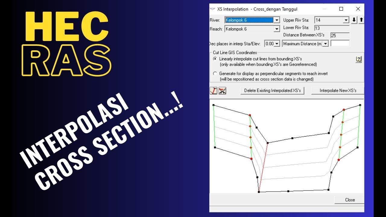HECRAS- Interpolasi Cross Section, Input Debit Steady Flow - YouTube