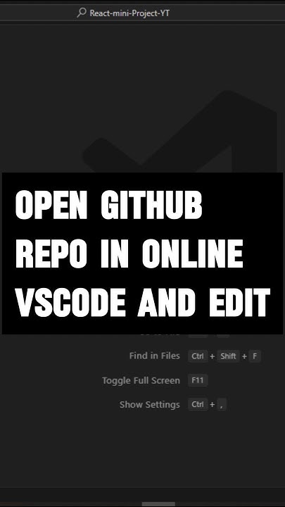 Open GitHub repo in a online VSCode and Edit online - YouTube