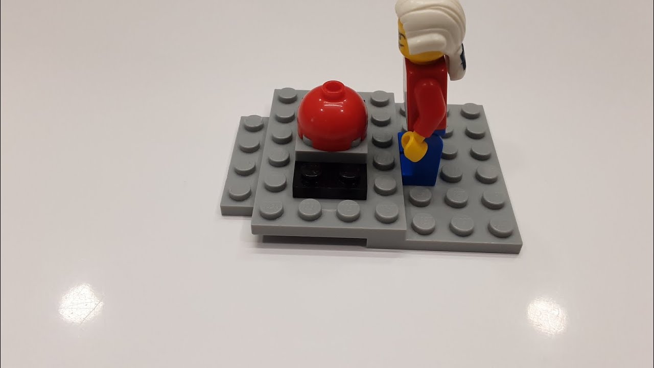 lego minifigure presses a big red button (lego stop motion) - YouTube