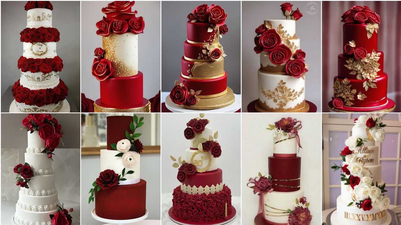 💯 💞Maroon Colour Cake Design/Maroon Colour Cake/Cake Images/Beautiful ...