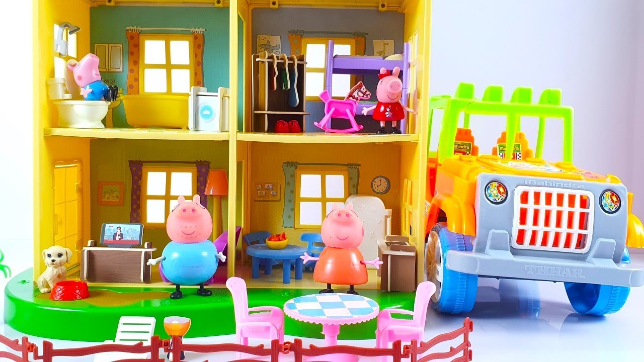 Peppa Pig and Family New House | Assembling Peppa Pig House | Toddler ...