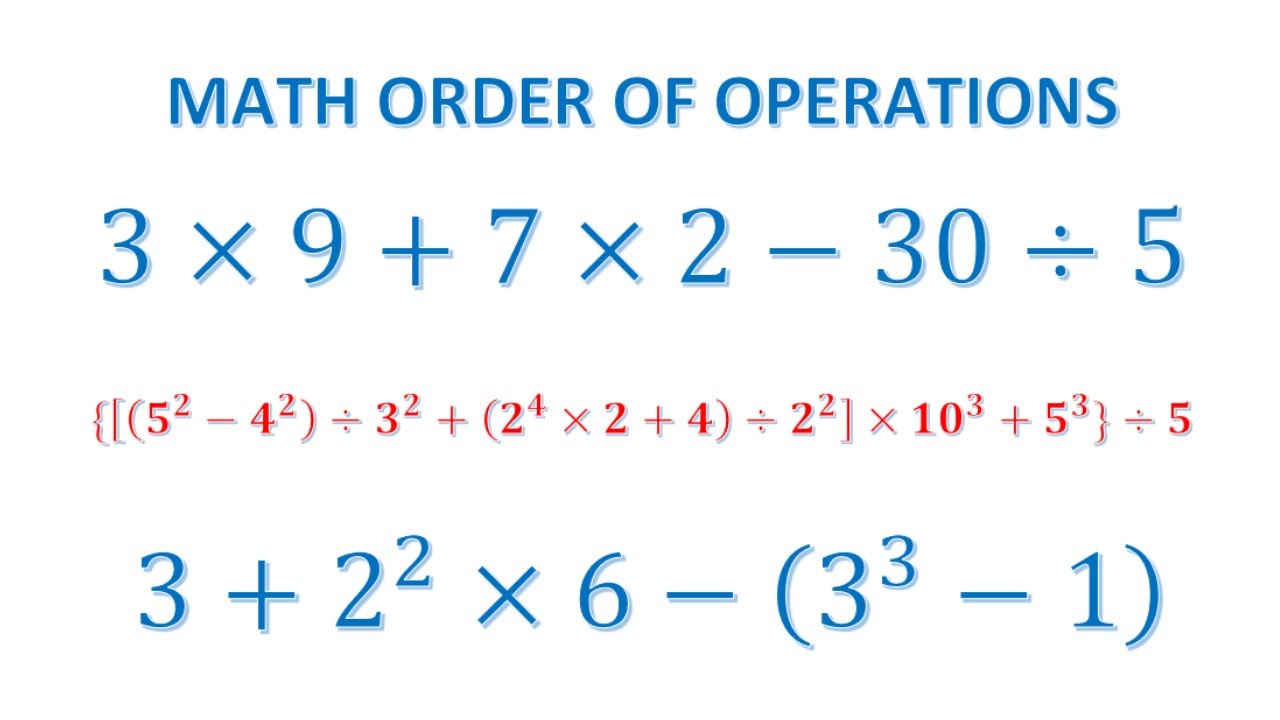 Grade 7 Math order of operations - YouTube