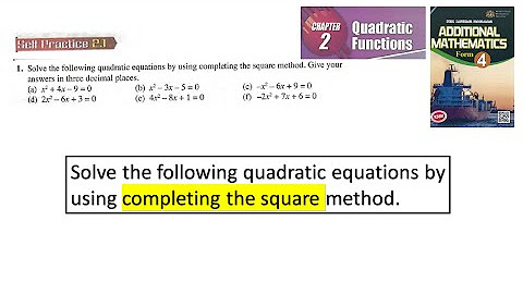 Add Maths F4 C2: Quadratic Functions | KSSM Textbook - YouTube