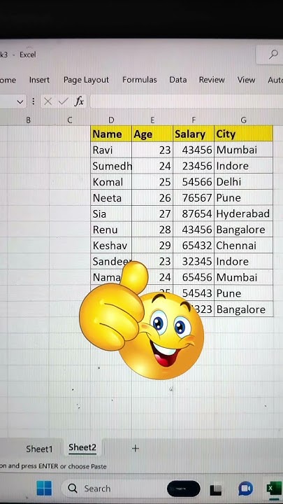 Copy Visible Cells In Excel 💯 Excel Shortcut Tricks ‼️ Shorts Exceltutorial Exceltips