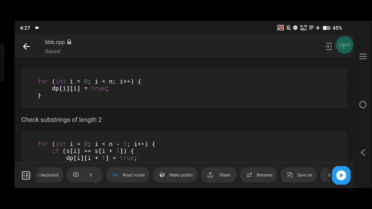 Find the Longest Palindromic Substring in C++ | Dynamic Programming Solution - YouTube