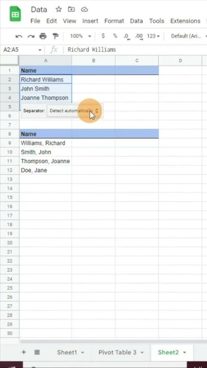 How to split First and Last Names into different cells in Google Sheets video #googlesheets # ...