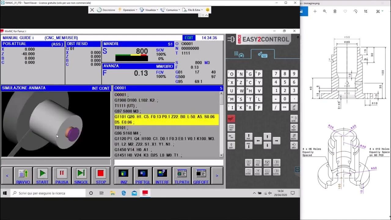 Tutorial Fanuc Manual Guide PARTE 3 Filettatura e foratura motorizzata Motorized threading - YouTube