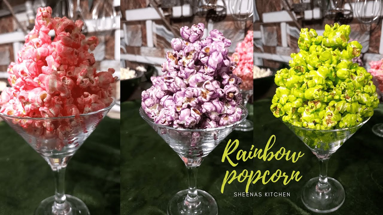 Rainbow Popcorn Recipe // Colorful Popcorn // Easy Popcorn Recipe // Sheena's Kitchen - YouTube