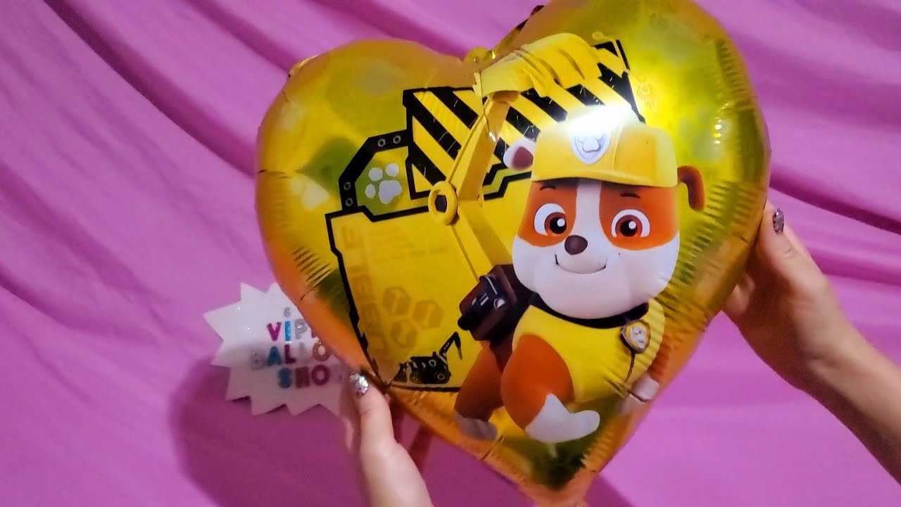 Inflating Fun Paw Patrol Rubble Mylar Balloon Youtube