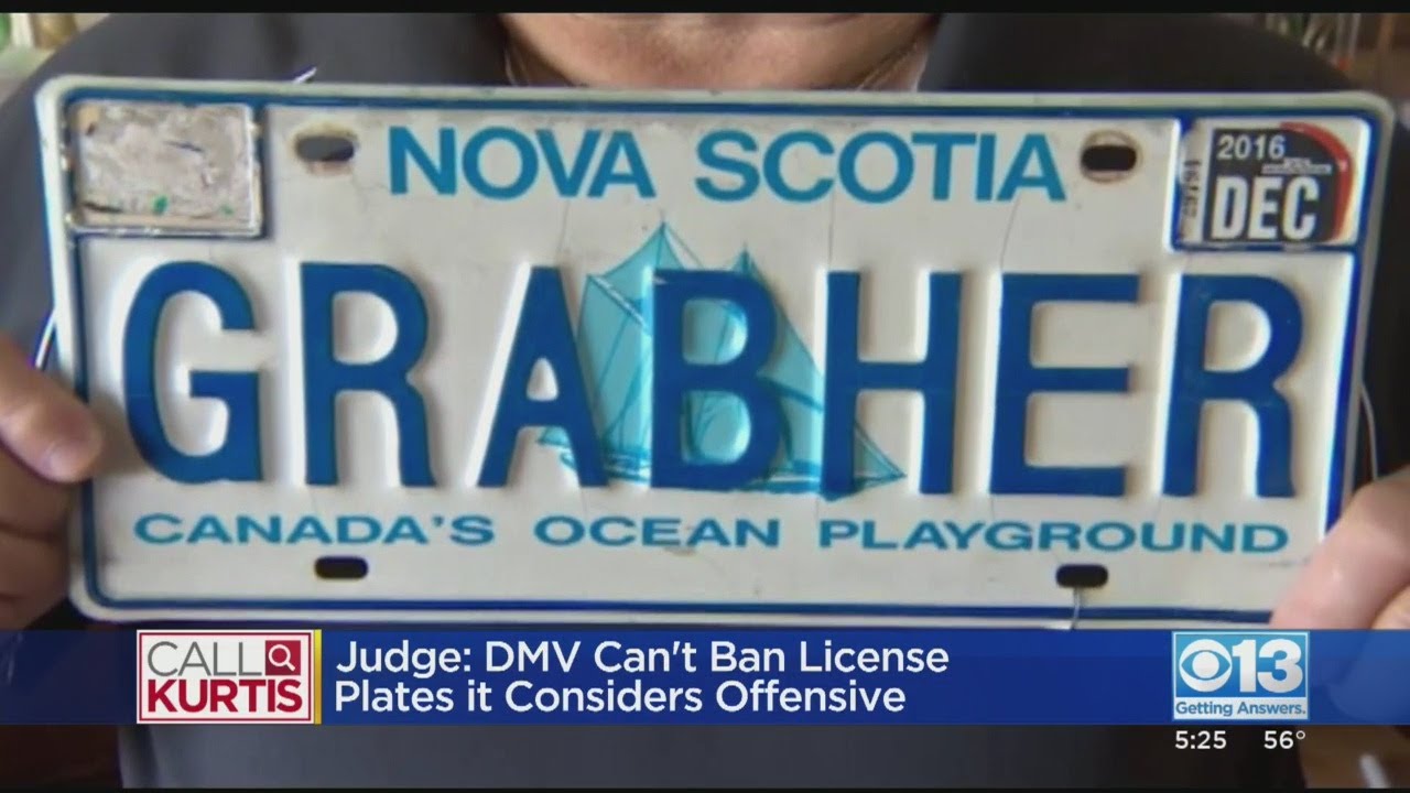 Call Kurtis: State Can't Ban Offensive License Plates, Judge Rules ...