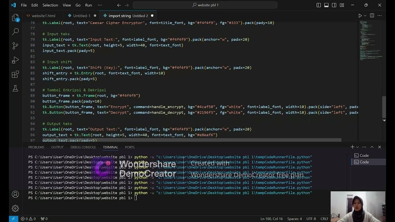 Algoritma dan Pemrograman | Kriptografi Caesar menggunakan GUI - YouTube