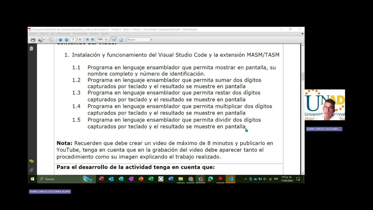 Practica Visual Studio Code (Assembler) - YouTube