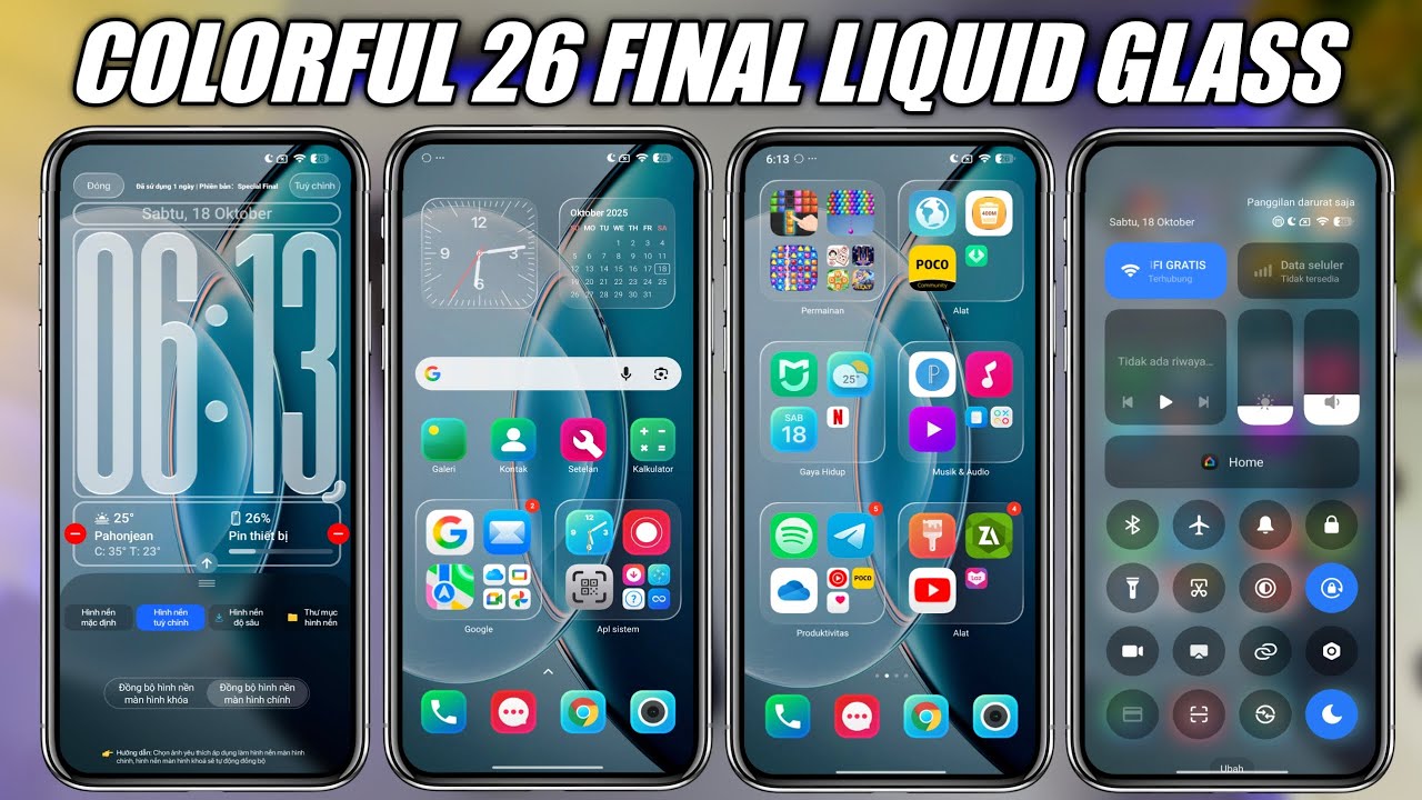 Collorfull 26 Final Super Glass || Tema iOS 26 Liquid Glass HyperOS ...