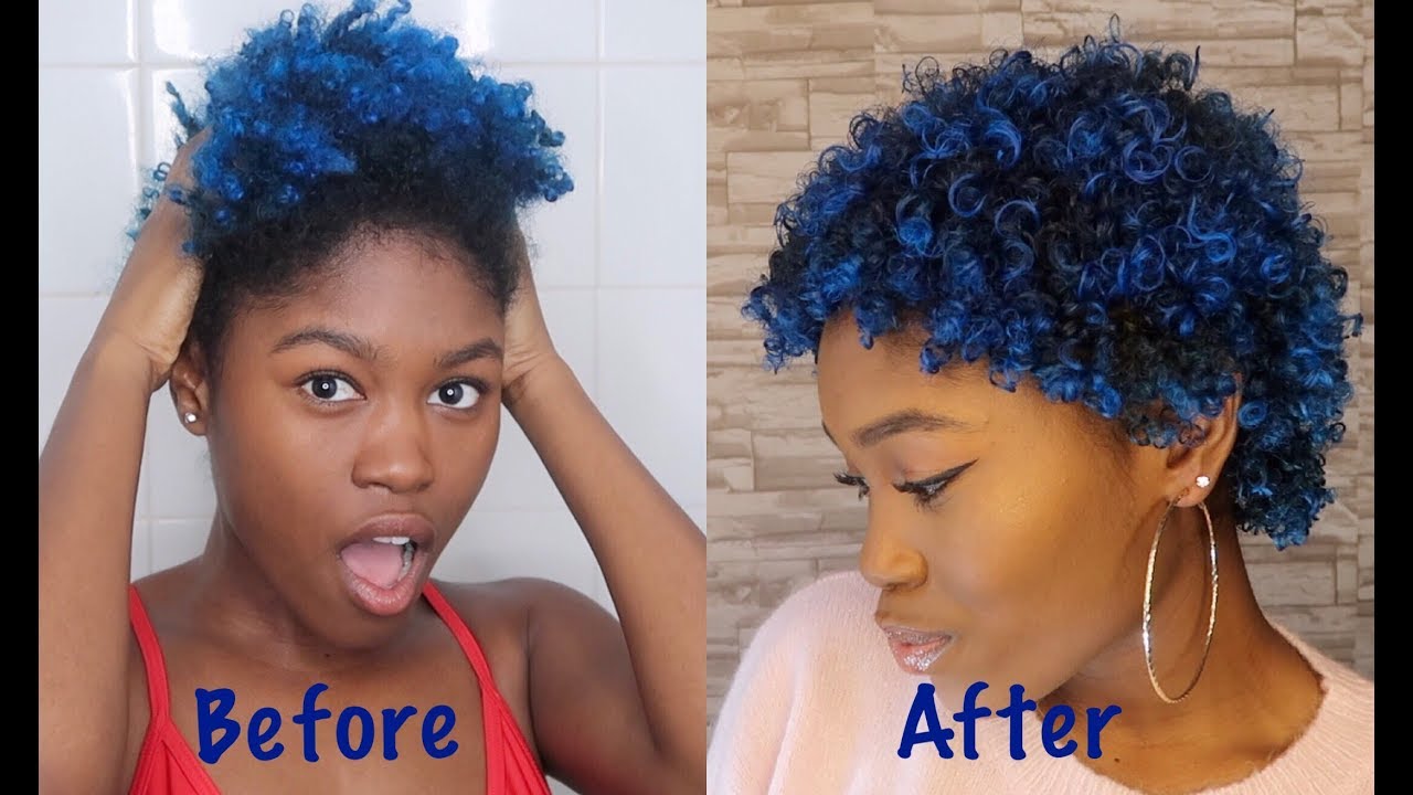 WASH & GO ROUTINE FOR DEFINED CURLS | BLUE NATURAL HAIR - YouTube