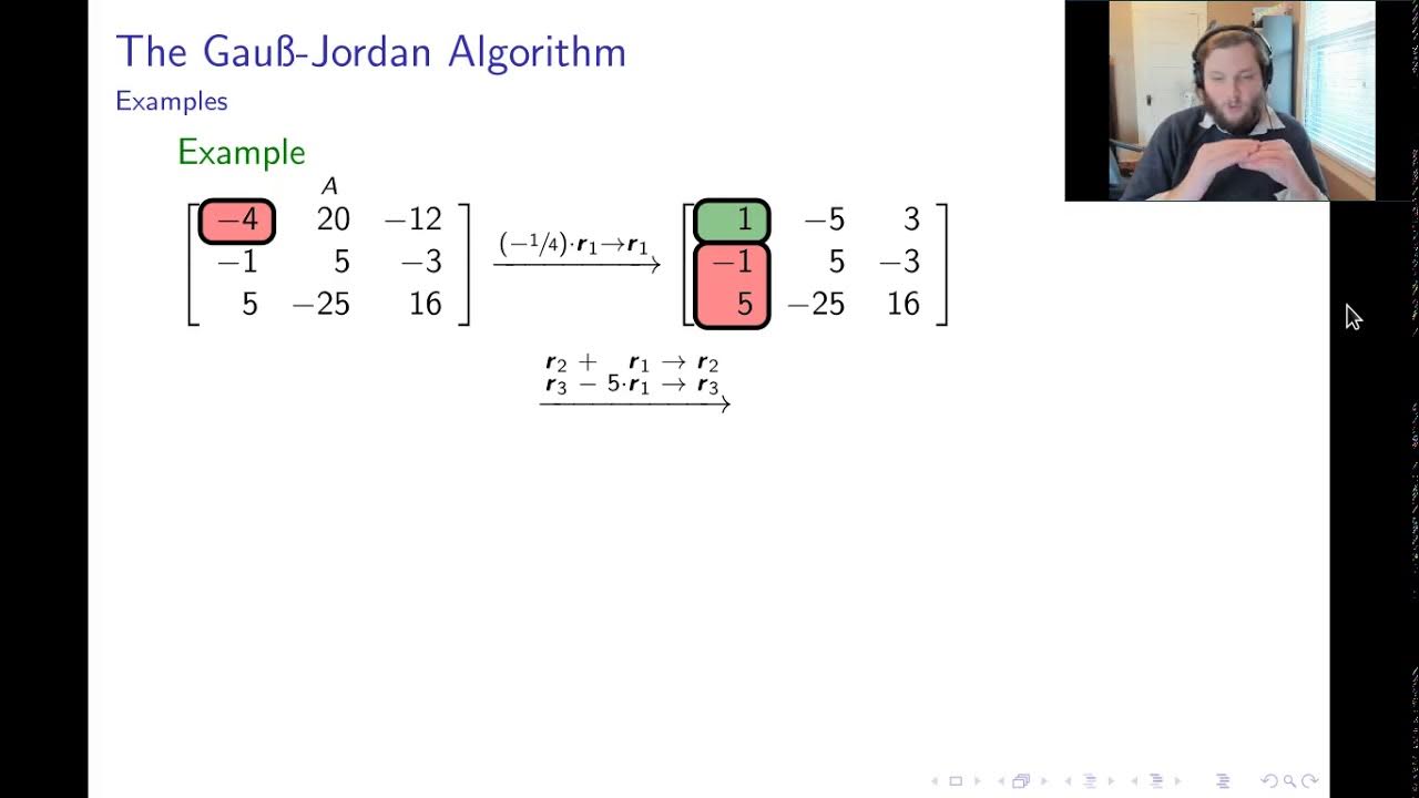 Gauß-Jordan Elimination: Part 2/5: "The Gauß-Jordan Algorithm" - YouTube