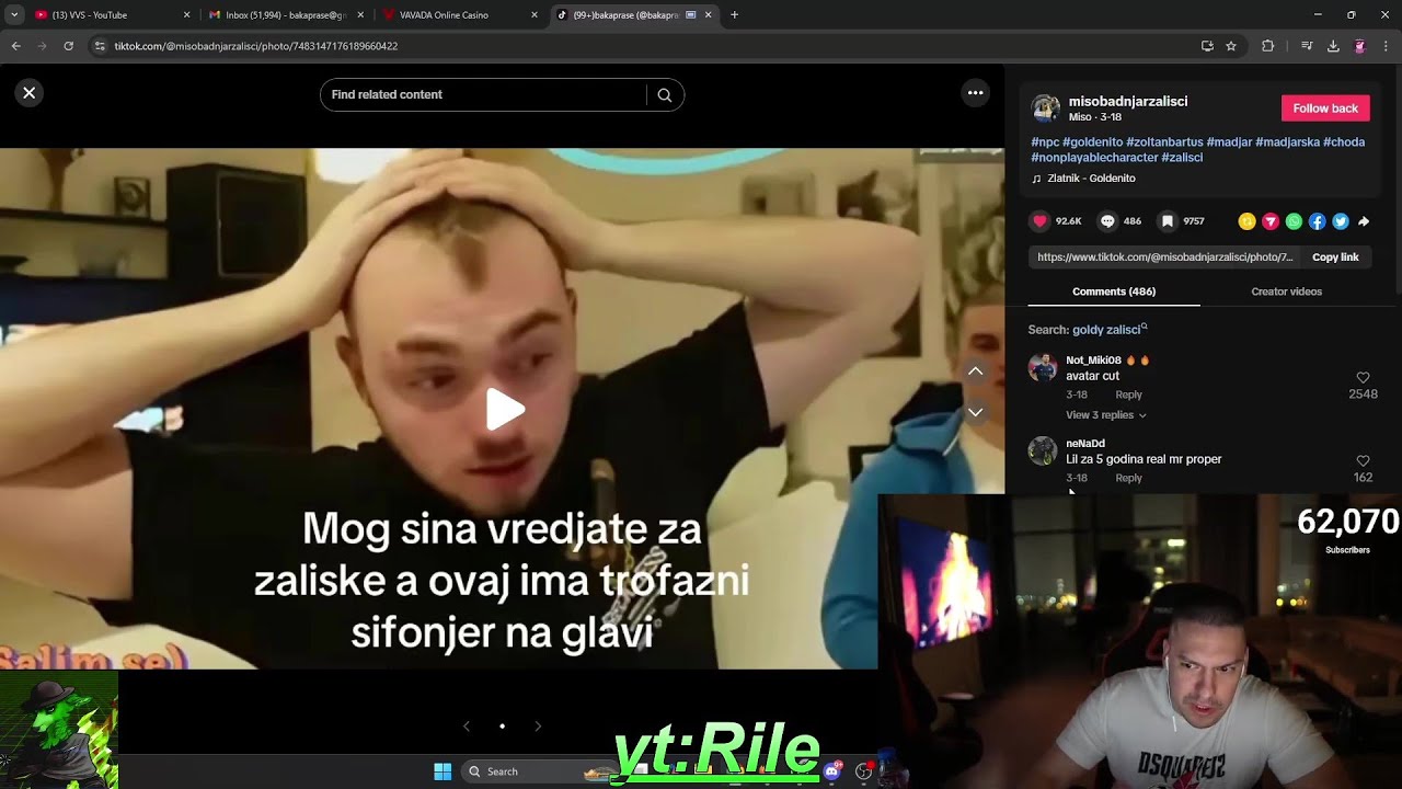 BAKA PRASE REAKCIJA NA SMJESNE TIKTOKOVE "goldenitovi zalisci" - YouTube