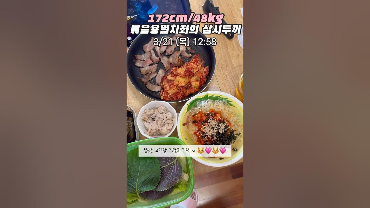 172cm 48kg 볶음용멸치좌의 삼시두끼2탄 92 고기 김치말이국수 된장찌개 오늘뭐먹지 먹방 저메추