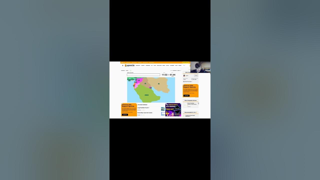 Complete the Map Snippet 7 (Shorts) (Sporcle) - YouTube