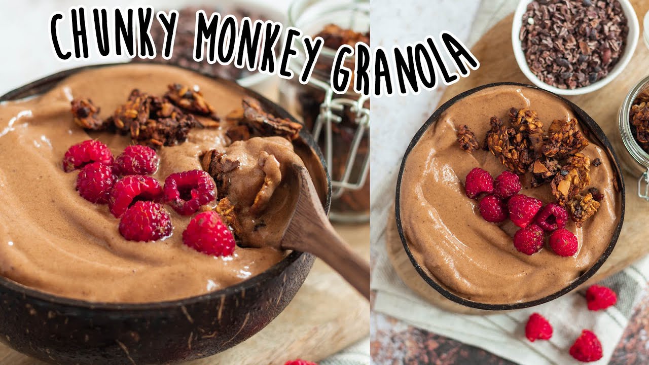 chunky monkey granola | BIG CRUNCHY CHUNKS | vegan & gluten free - YouTube