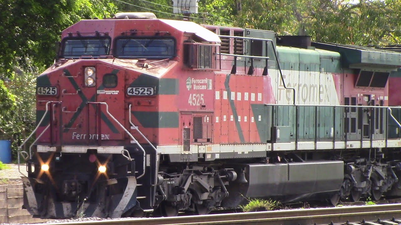 FERROMEX AC4400CW 4525 con horn K3LA madreado liderando un fierro, acomodo de maquinas, SD70ACe ...