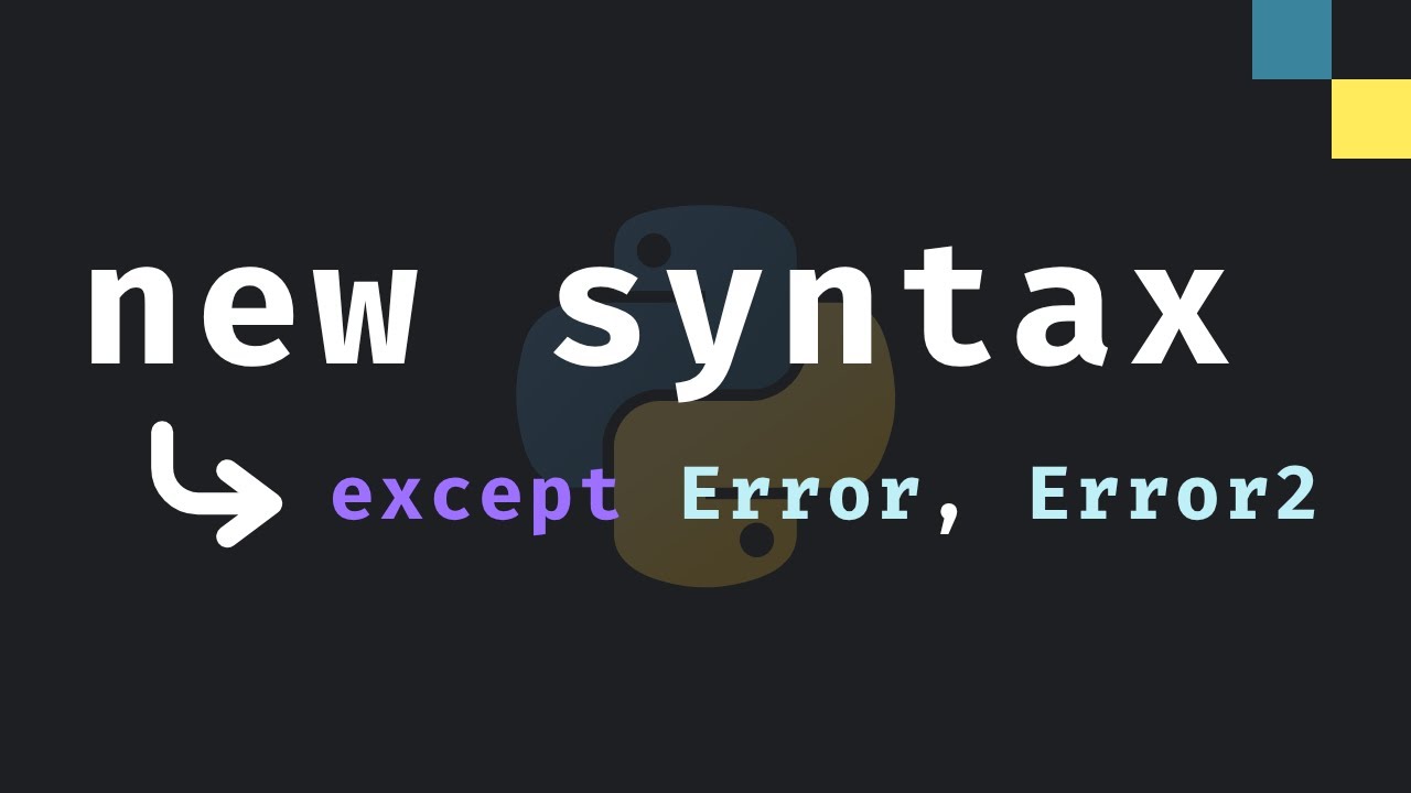 New in Python 3.14: Exception syntax update - YouTube
