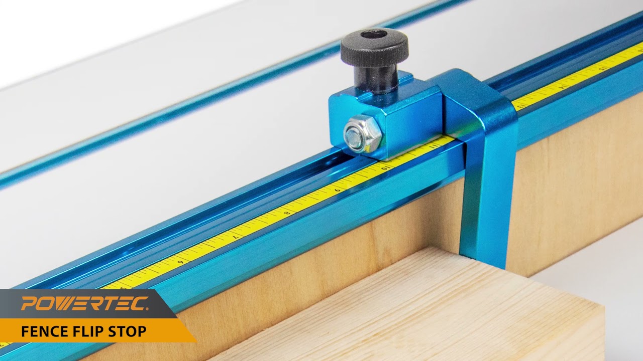 POWERTEC 2-1/4-Inch or 3-Inch Fence Flip Stop for Woodworking 【71135/ ...