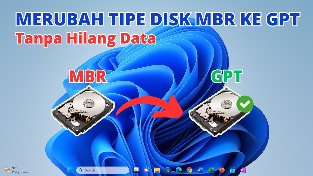 Cara Merubah Hard Disk/SSD Tipe MBR Ke GPT Tanpa Hilang Data - YouTube