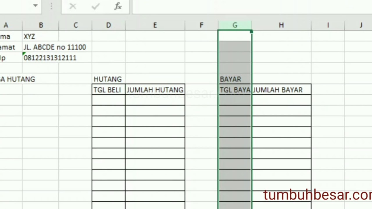 Membuat Perhitungan Sisa Hutang Konsumen / Pembeli secara Sederhana dan ...
