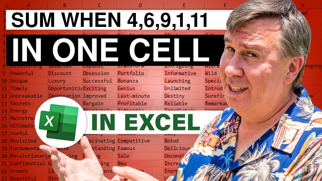 Excel Sum The Comma Delimited Numbers From One Cell Episode 2552b Excel Sum The Comma Delimited Numbers From One Cell Episode 2552b