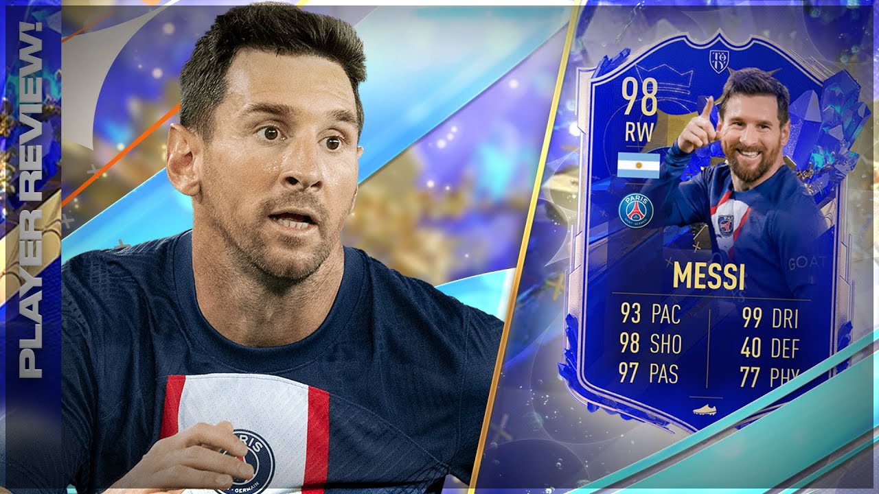 THE GOAT!!!!! TOTY 98 RATED LIONEL MESSI PLAYER REVIEW - FIFA 23 ...