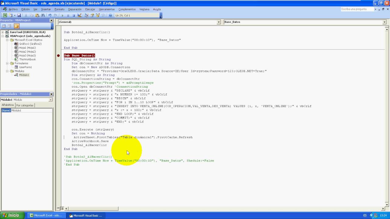 Refresh PivotTable VBA Oracle Winxp - YouTube