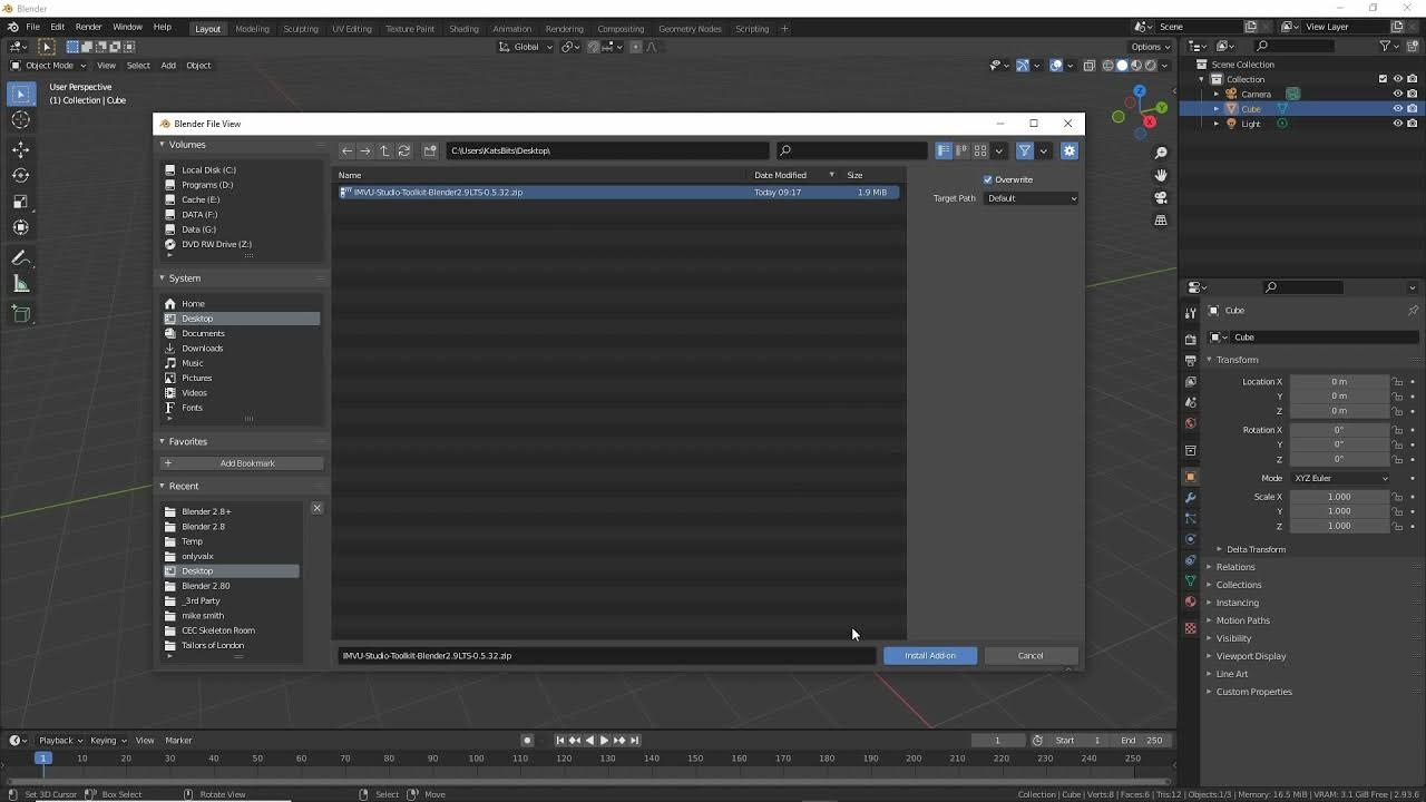 Installing IMVU Studio Toolkit in Blender - YouTube