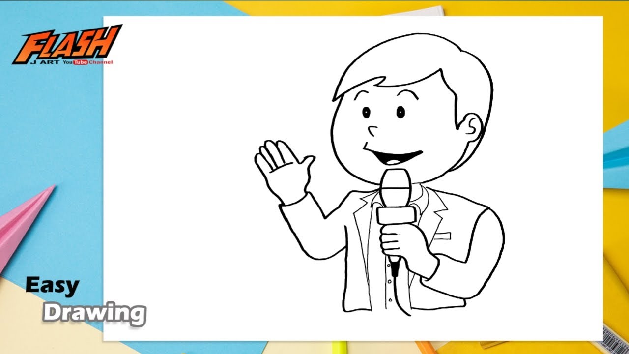 how to draw reporter - YouTube