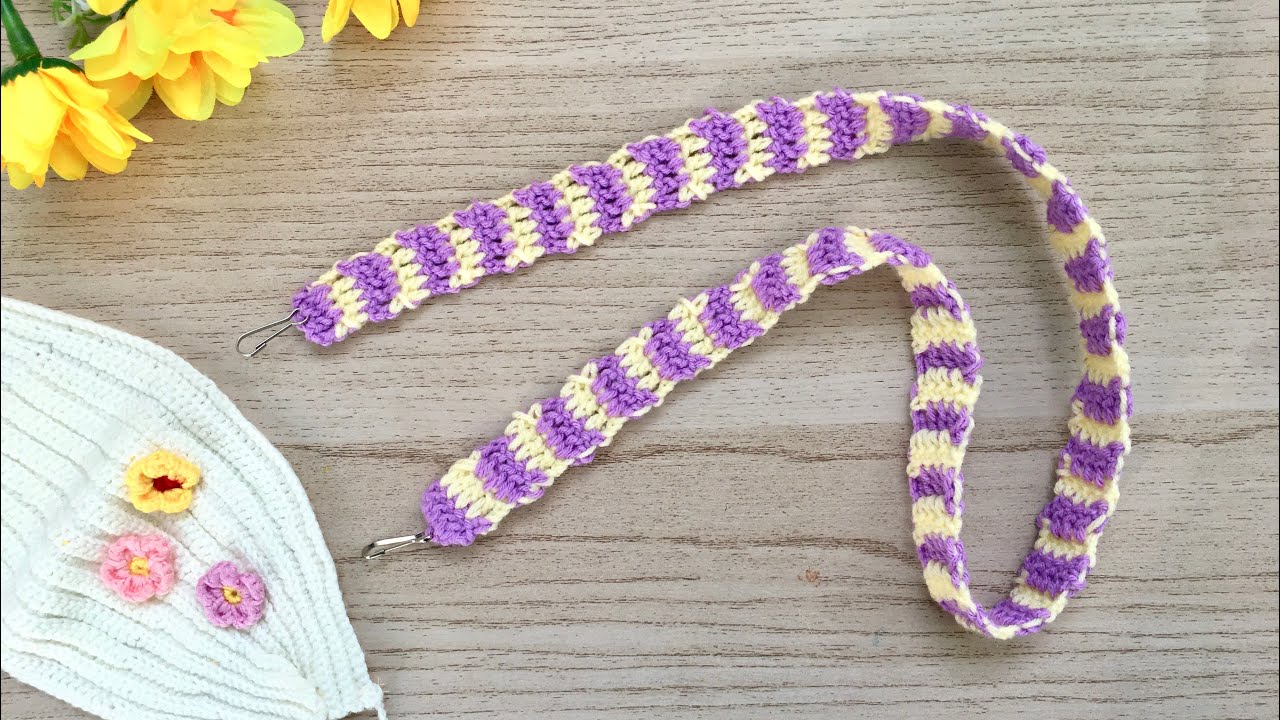 Mask strap crochet 2 tone | crochet new style mask holder | Pikky Diy ...
